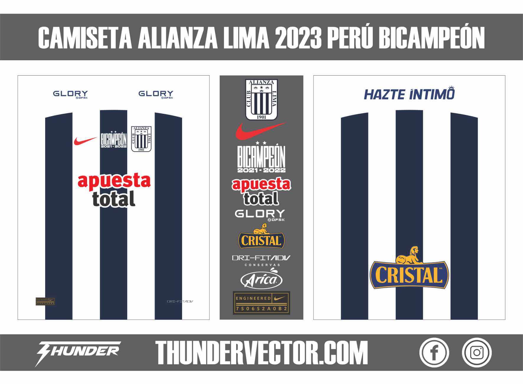 Camiseta Alianza Lima 2023 Perú Bicampeón