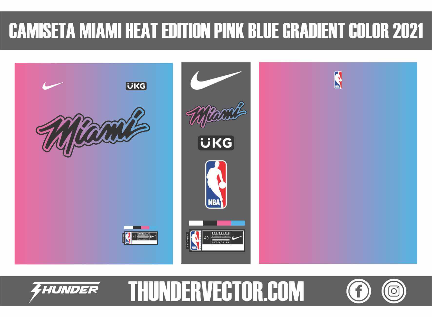 Camiseta Miami Heat Edition Pink Blue Gradient Color 2021
