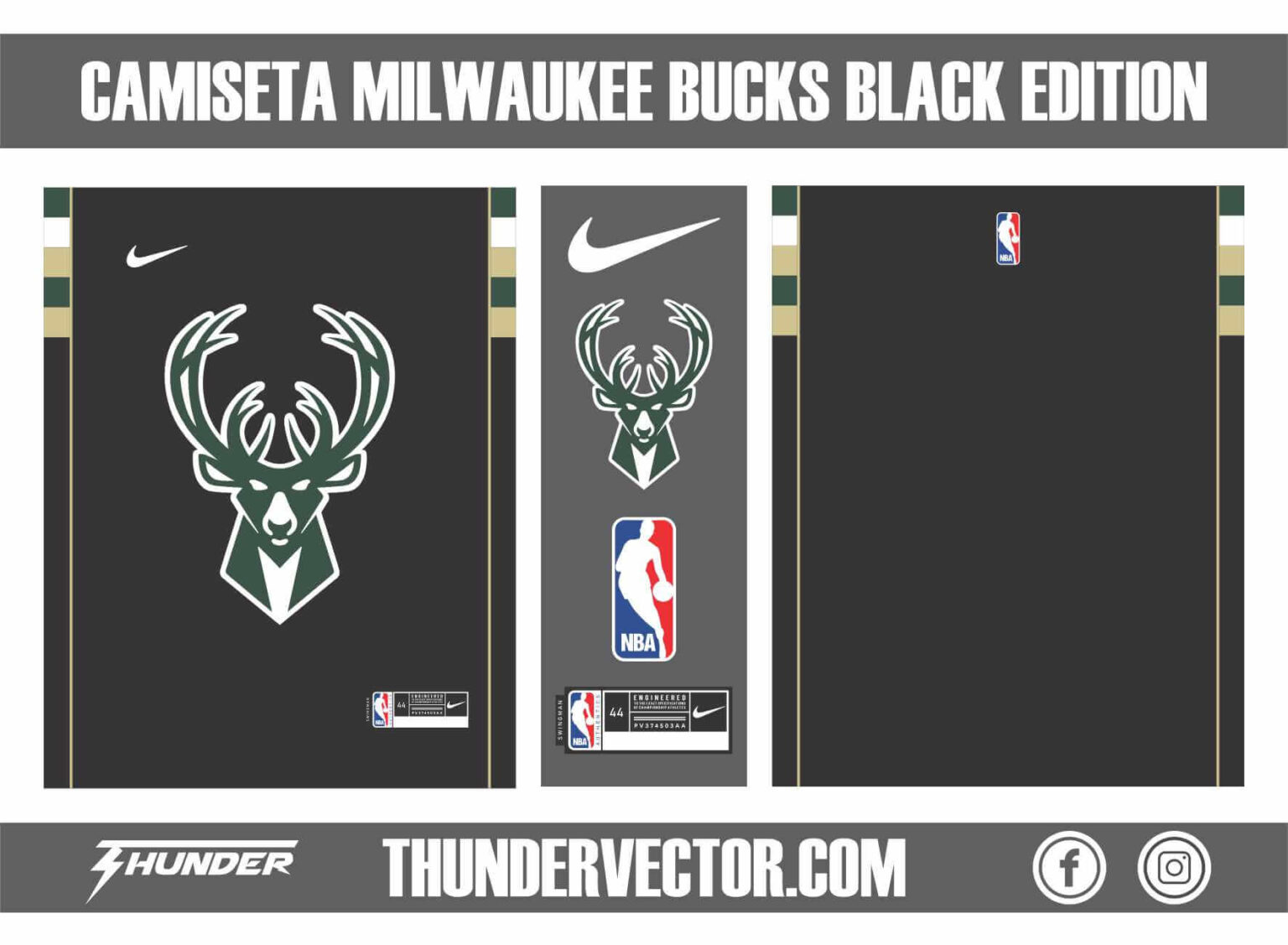 Camiseta Milwaukee Bucks Black Edition
