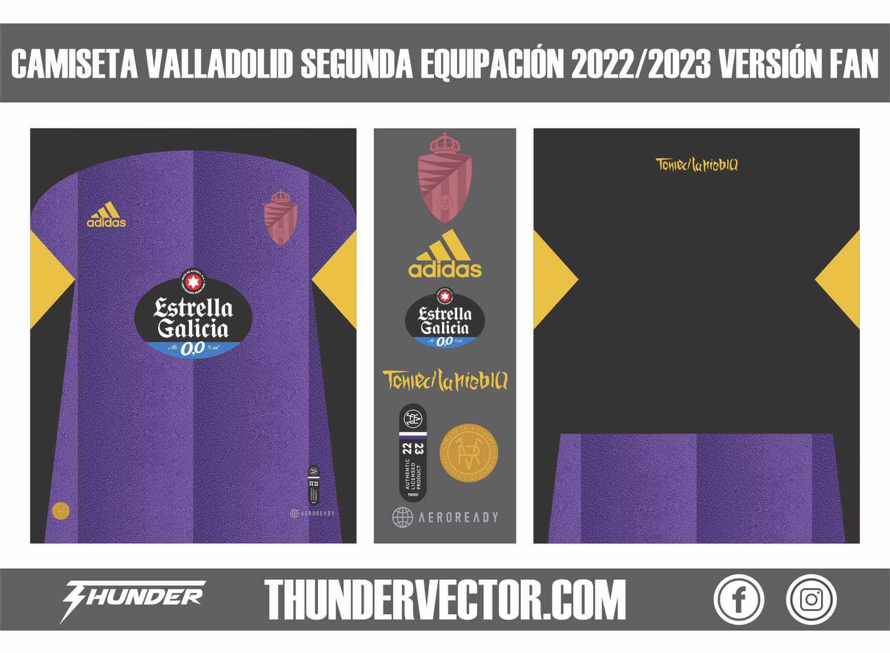 Camiseta Valladolid segunda equipación 2022-2023 versión fan