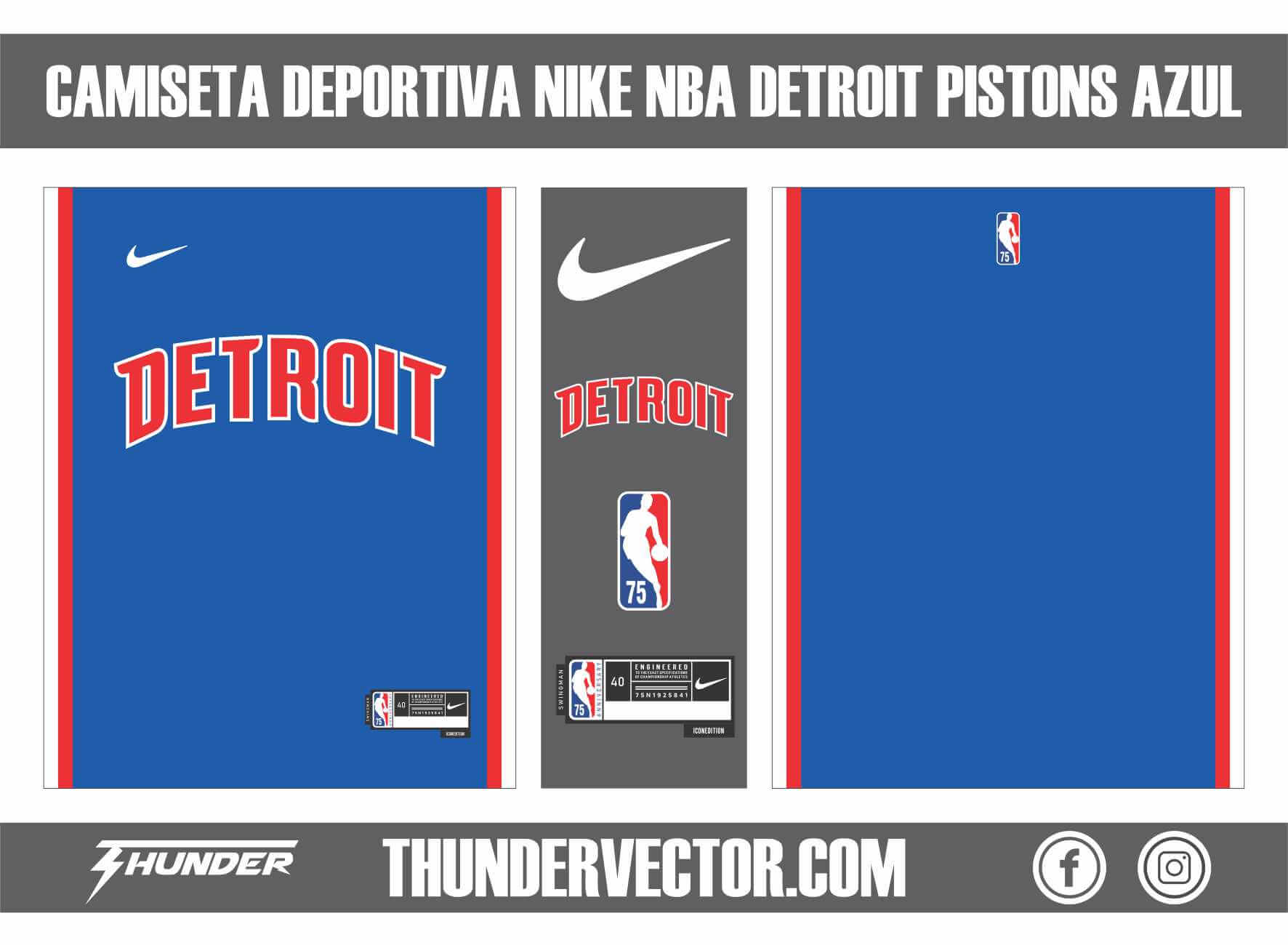 Camiseta deportiva Nike NBA Detroit Pistons azul
