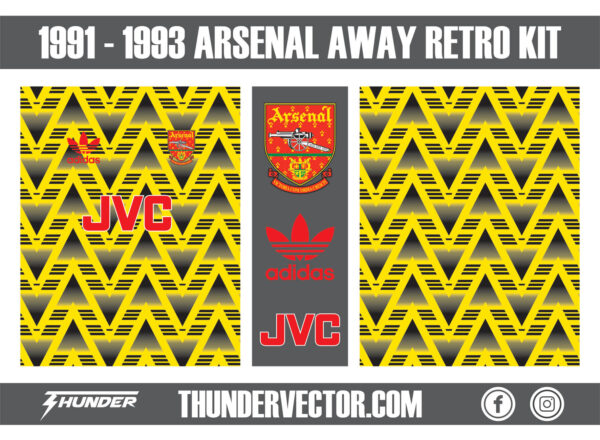 1991 - 1993 Arsenal Away Retro kit